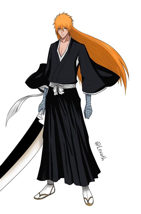 Bleach Long Haired Ichigo Kurosaki By Levath6 On Deviantart For