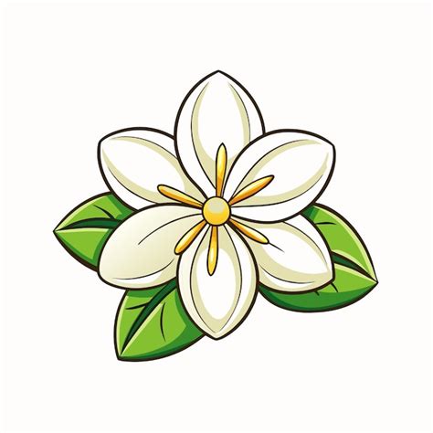 Icono De Estilo De Dibujos Animados De Flor De Jazmín Ilustración De Clipart Vectorial Vector