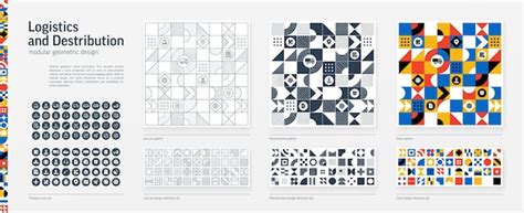 Premium Vector Logistic Transport Modular Geometric Design Thin Line
