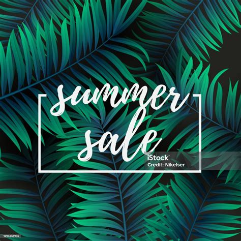 팜 리프 그린과 시안 색상 여름 세일 전자 상거래 온라인 화장품 가게 패션 뷰티 숍 상점을위한 웹 배너 또는 포스터 벡터 그림입니다 Eps 10 0명에 대한 스톡 벡터 아트