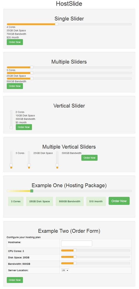 Free JQuery Price Range Slider Templates