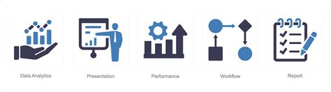 A Set Of 5 Data Analysis Icons As Data Analytics Presentation