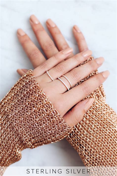 Lovely Sterling Silver Ring Set Rhinestone Ring Set Lulus