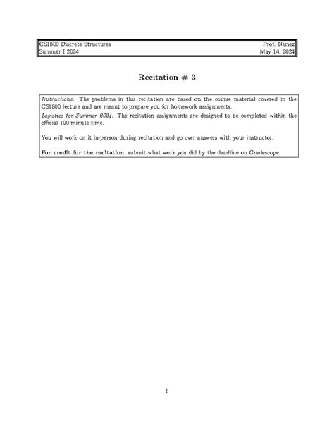 Rec03 Recitation Assignment Cs1800 Discrete Structures Prof Nunez