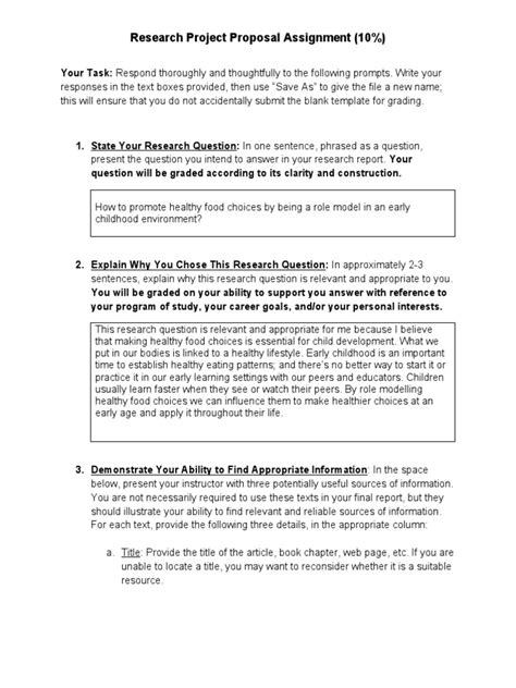 Research Proposal Assignment Pdf Preschool Cognition
