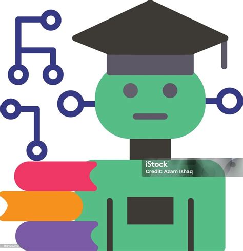 유연한 학습 Ai 시스템을 갖춘 로봇 어셈블리 벡터 아이콘 디자인 예측 모델링 또는 적응 제어 기호 인공 지능 기호 시연 개념에 의한 로봇 프로그래밍 공부에 대한 스톡 벡터