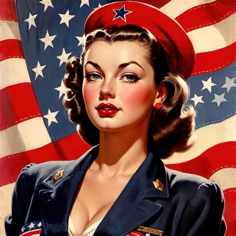 Premium Photo Patriotic Military Propoganda Illustration Of Beautiful