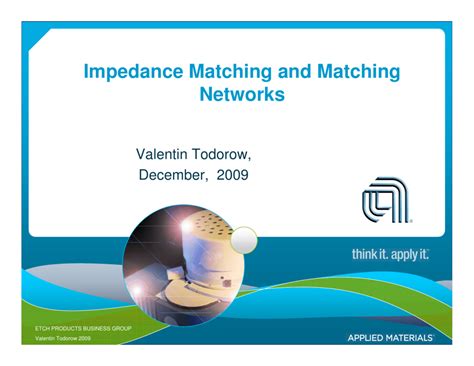 Impedance Matching And Matching Networks