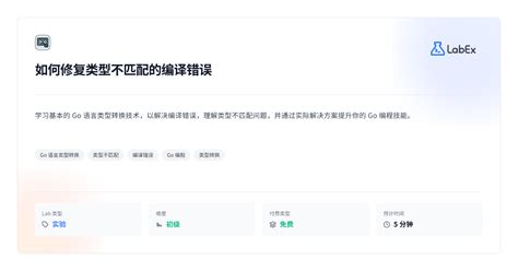 如何修复类型不匹配的编译错误 Labex