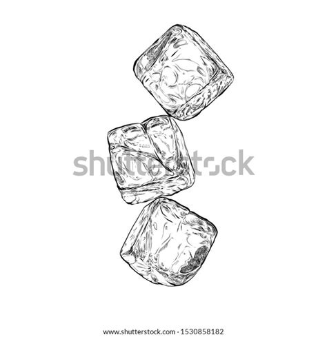 Hand Drawn Sketch Ice Cube Vector Stock Vektor Royaltyfri 1530858182 Shutterstock