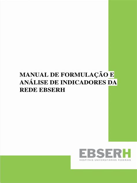 ebserh manual de formulação e análise de indicadores pdf