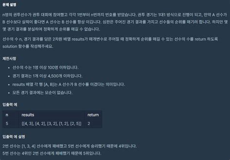 [lv 3] 프로그래머스 순위 java