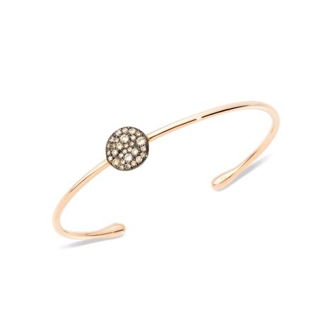 Pomellato Sabbia 18ct Rose Gold 040ct Brushed Brown Diamond Bangle