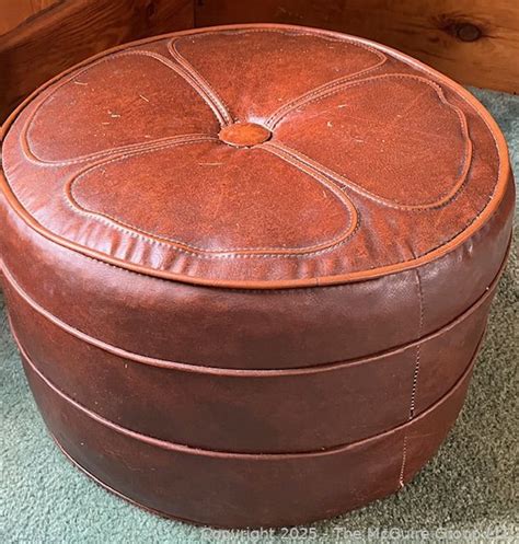 The Mcguire Group Llc Auction 215 Rtm Item Brown Leather Hassock
