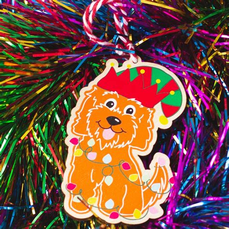Gingerbread Cockapoo With An Elfs Hat Christmas Decoration Ornament