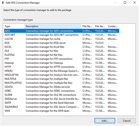 SSIS CONNECTION MANAGER VERITABANI ORGVERITABANI ORG