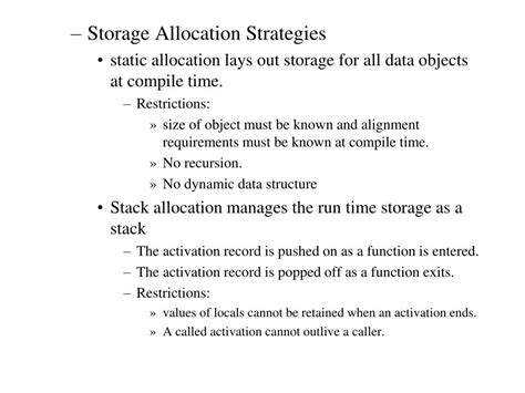 Ppt Chapter 7 Runtime Environment Run Time Memory Organization We