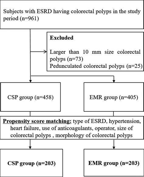 Study Flow Chart Esrd End Stage Renal Disease Csp Cold Snare