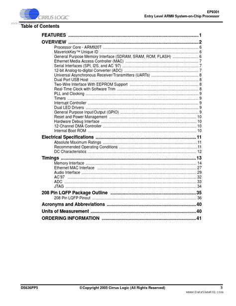 Ep9301 Datasheet Lfqfp 18v System On Chip Processor Cirrus Logic