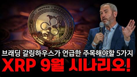 리플 브래딩 갈링하우스 Xrp 9월 시나리오 주목해야할 5가지 코인투자 매매기법 매매전략 리플 Ripple Xrp Etf 브래딩갈링하우스 리플전망
