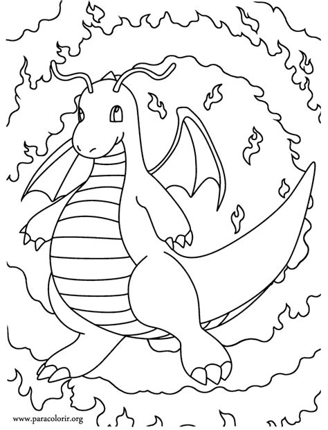 Pokémon Dragonite Coloring Page