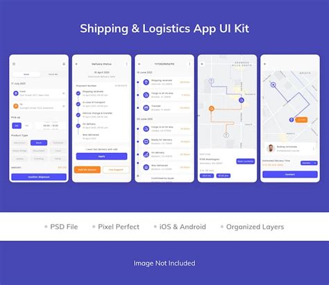 Premium Psd Shipping Amp Logistics App Ui Kit