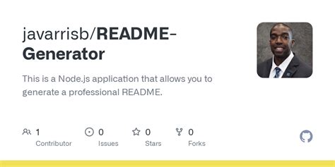 GitHub - javarrisb/README-Generator: This is a Node.js application that allows you to generate a ...