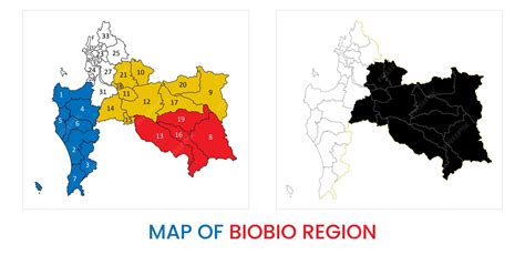 Premium Vector A Map Of Bio Bio Region And The Red And Black Colors