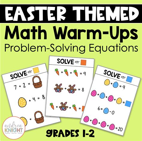 Easter Math Activity Problem Solving Equations For 1st And 2nd Grades Solving Equations