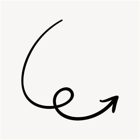 Curved Arrow Line Illustration Vector Free Vector Illustration Rawpixel