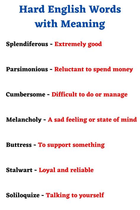 The 18 Hard English Words With Meaning Why English Is Hard Long