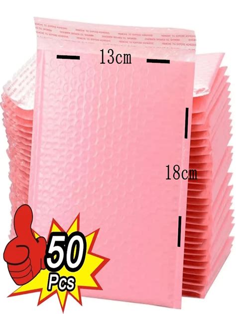 50pcs Pink Bubble Envelopes For Books And Clothing School Suppliesback