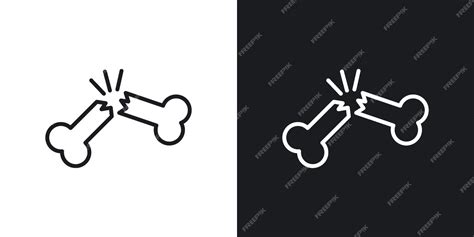 Premium Vector Bone Broken Icon Set Fracture Indicator Vector Symbol