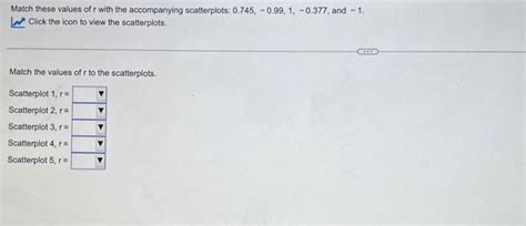 Match These Values Of R With The Accompanying Chegg Com