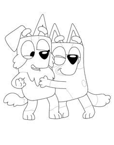 Bluey And Mackenzie Coloring Page In 2025 Cute Coloring Pages
