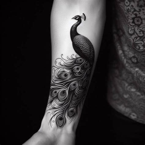 Peacock Black And White Tattoo Tattoo Art Bird Hand Drawing And Sketch