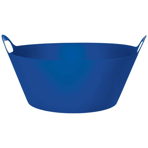 Grad Round Plastic Party Tub With Built In Handles Blue Party City