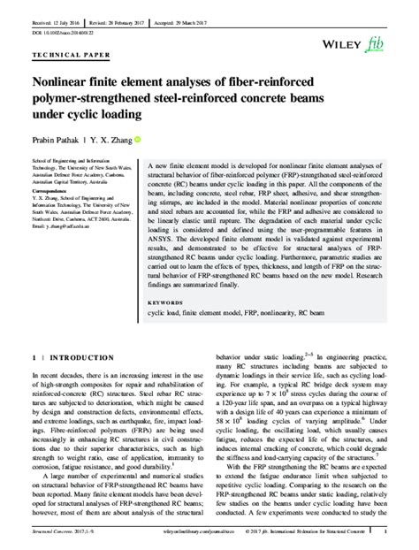 Pdf Nonlinear Finite Element Analyses Of Fiber Reinforced Polymer