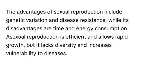 Solved What Are The Advantages And Disadvantages Of Sexual And Asexual