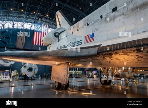 Space Shuttle Discovery On Display In The James S Mcdonnell Space Hangar At The Steven F Udvar
