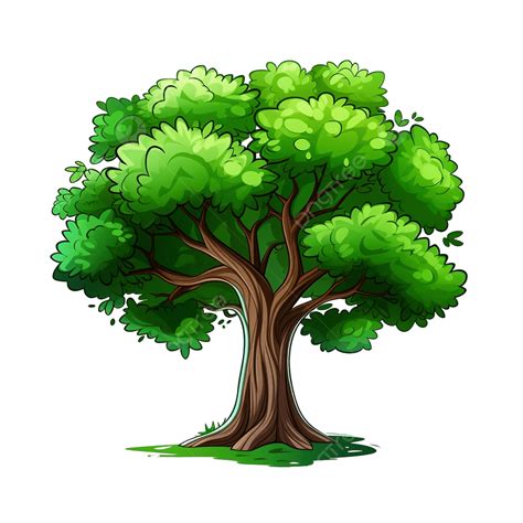 Tree Cartoon Green At Monica Drolet Blog