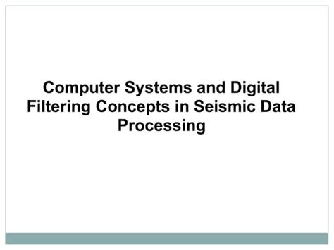 F K Filtering For Seismic Data Processing Pptx