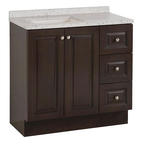 Mueble Para BaÑo De Piso Nortwood 36 Nogal Oscuro En Madera Con Lavabo