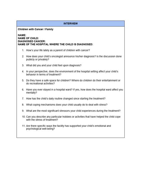 Patient Interview Questionnaire Pdf