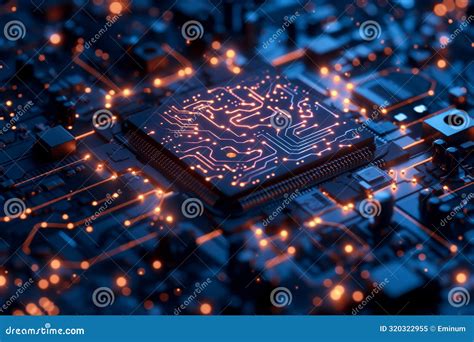 Cpu Big Brain Central Of Neural Networking On Motherboard Super Computer Processing Unit Or Gpu