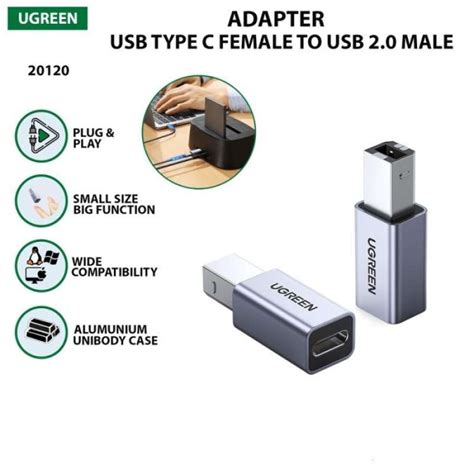Jual Ugreen Converter Printer Usb Type C Female To Usb B 20 20120 Di