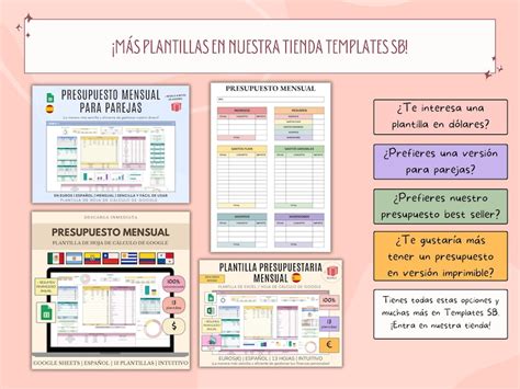 Plantilla Presupuesto Mensual Personal Español Control De Gastos E