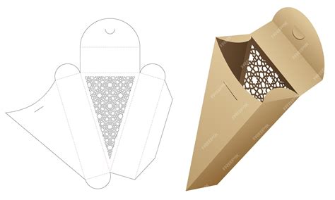 아랍어 패턴 창 다이 컷 템플릿 및 3d 모형이 있는 삼각형 상자 프리미엄 벡터 아랍어 패턴 창 다이 컷 템플릿 및 3d 모형이 있는 삼각형 상자 프리미엄 벡터