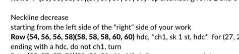 Neckline Decrease Help Pls R Crochethelp