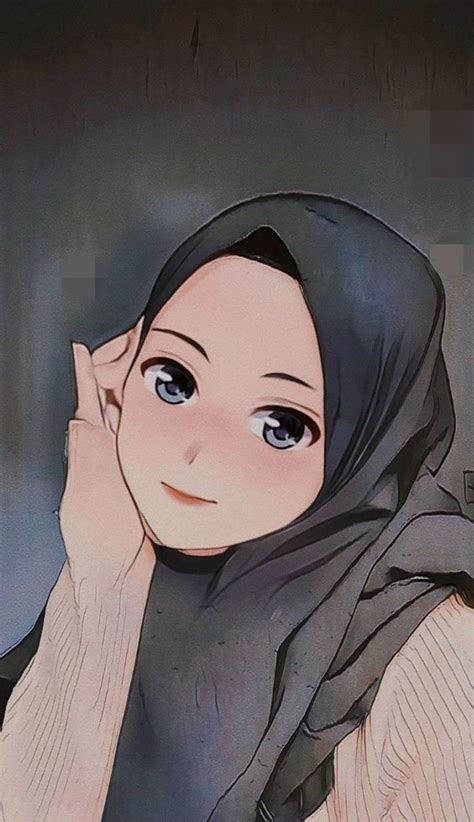 Hijabi Anime Ilustrasi Karakter Lukisan Wajah Ilustrasi Lukisan